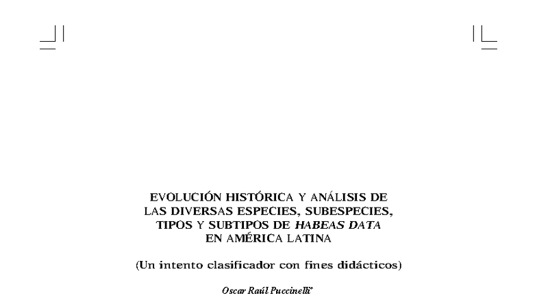Evolución Histórica y Análisis del Habeas Data en América Latina - Studocu