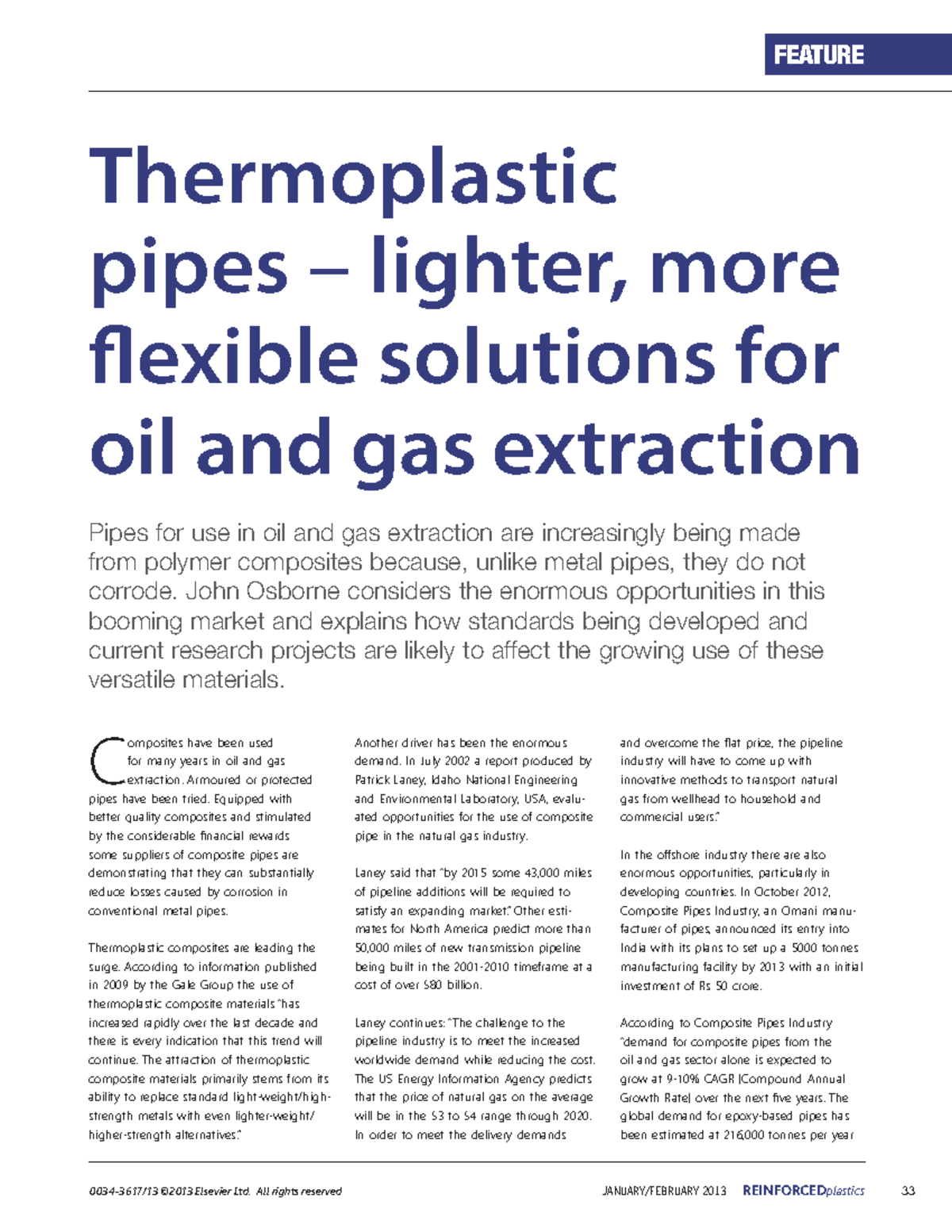 Thermoplastic Pipe Innovations in Oil & Gas Extraction (REINFORCED ...
