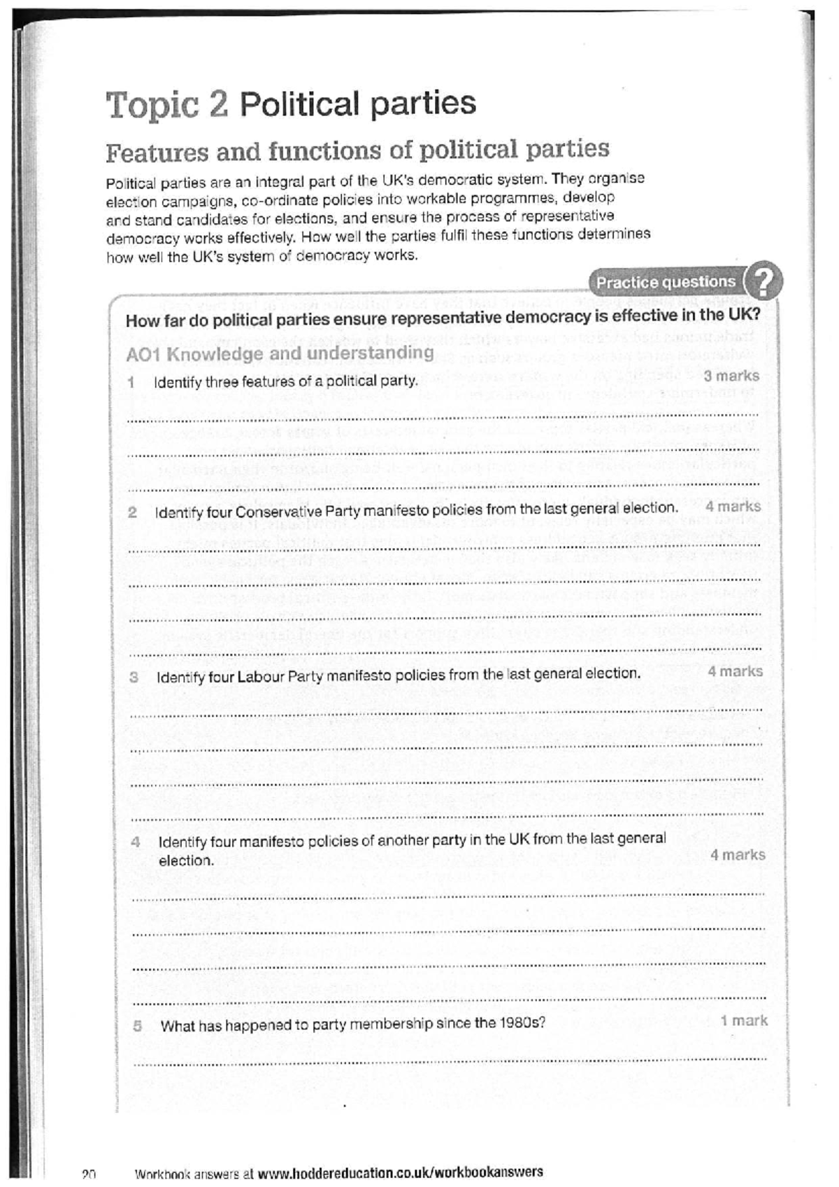 Topic 2 Political Parties: Features, Functions, and Funding Analysis ...