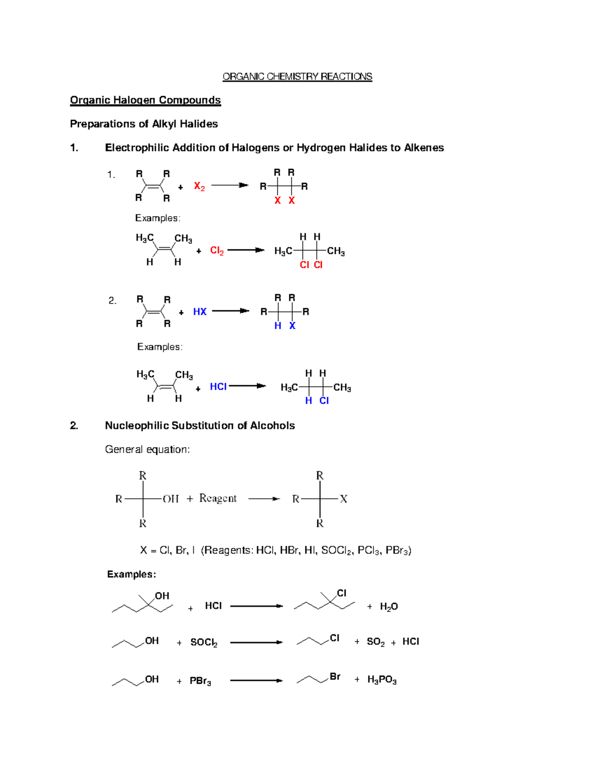 Organic Chemistry Reactions Summary: Organic Halogen Compounds & Amines ...