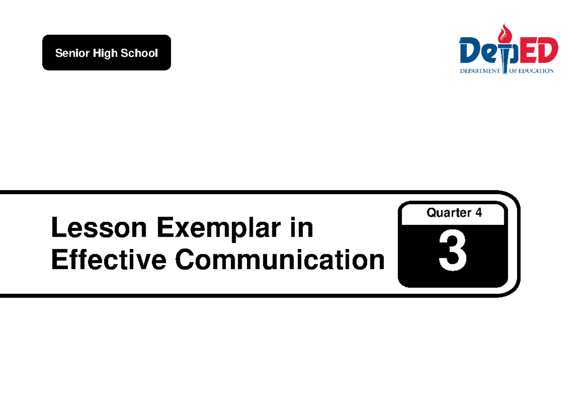 Revised SHS Core EC Q4 L3: Effective Communication Lesson Exemplar ...