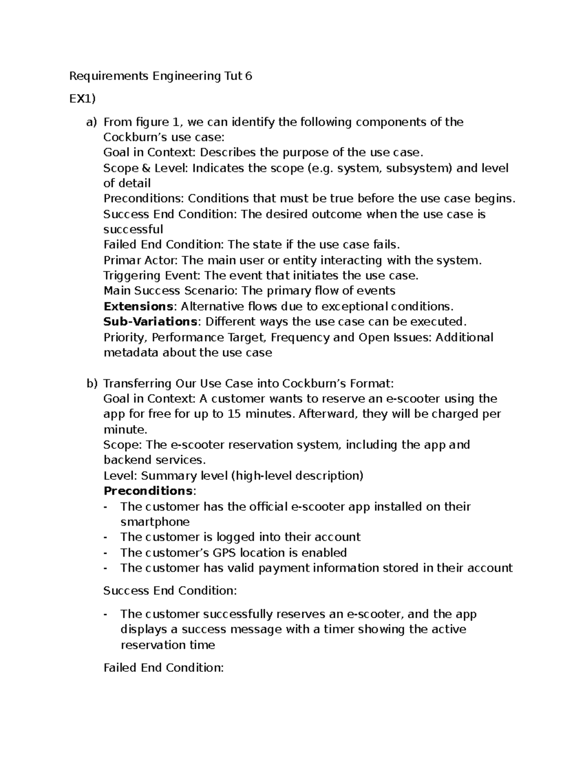 Requirements Engineering Tut 6: Use Case Analysis and User Stories ...