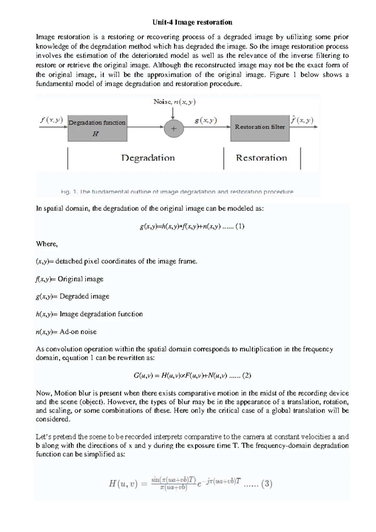 Unit-2 - Image Enhancement: Spatial domain methods: Point processing ...