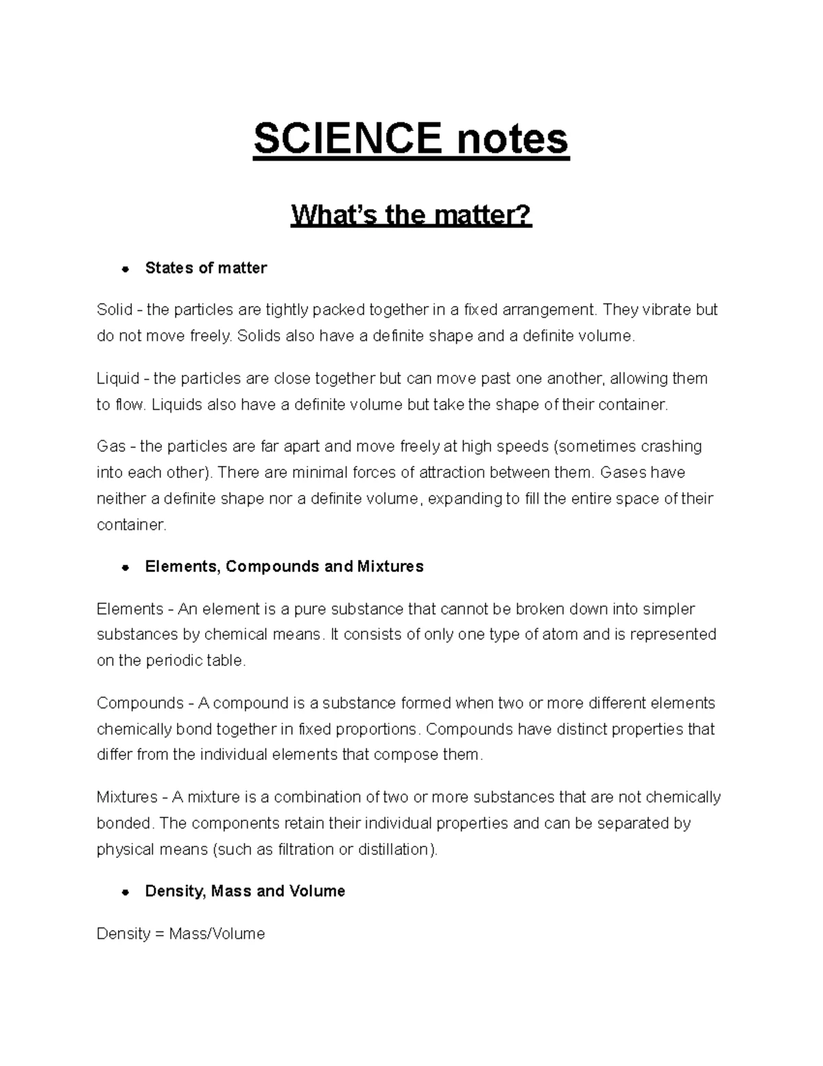 Year 8 Chemistry Test (with Answer Sheet) - Comprehensive Assessment ...