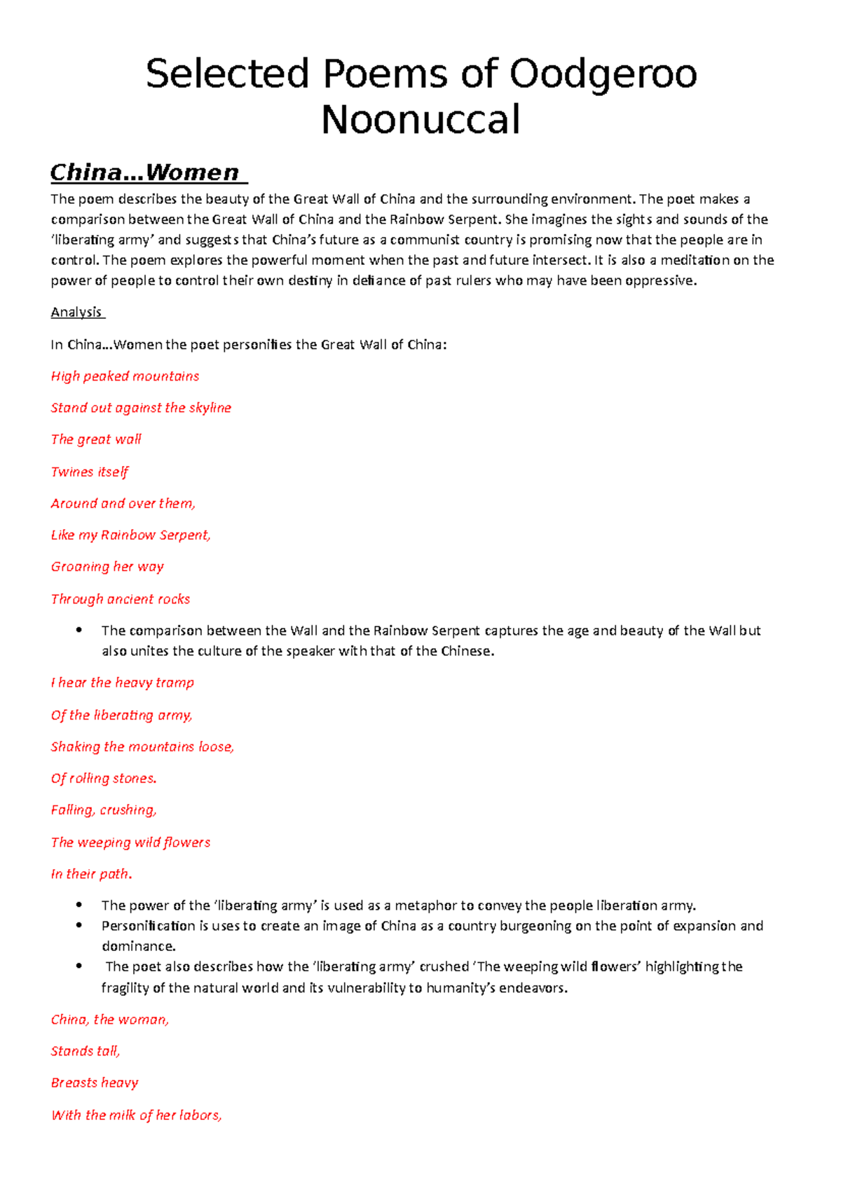 Selected Poems of Oodgeroo Noonuccal - Selected Poems of Oodgeroo ...