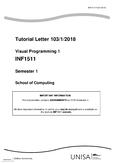 INF1511 - Unisa - Visual Programming 1 - Studocu