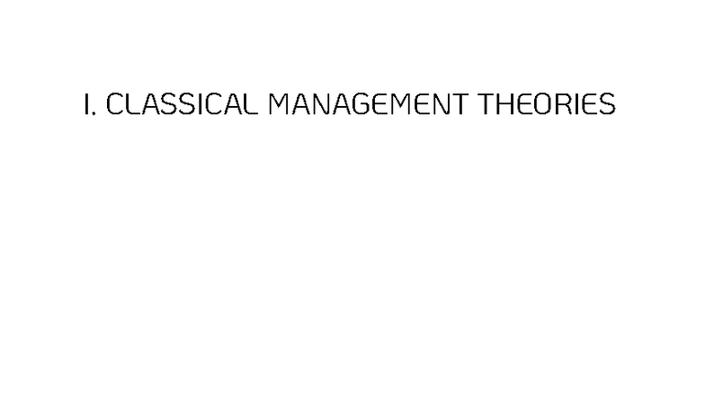 BOH4M Management Theory Study Notes: Classical & Human Relations - Studocu