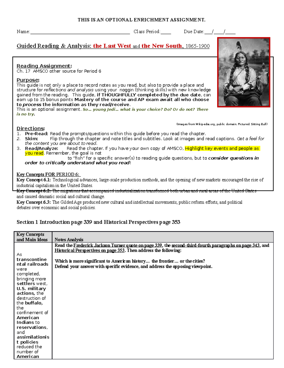Chapter 17reviewpacket - THIS IS AN OPTIONAL ENRICHMENT ASSIGNMENT ...
