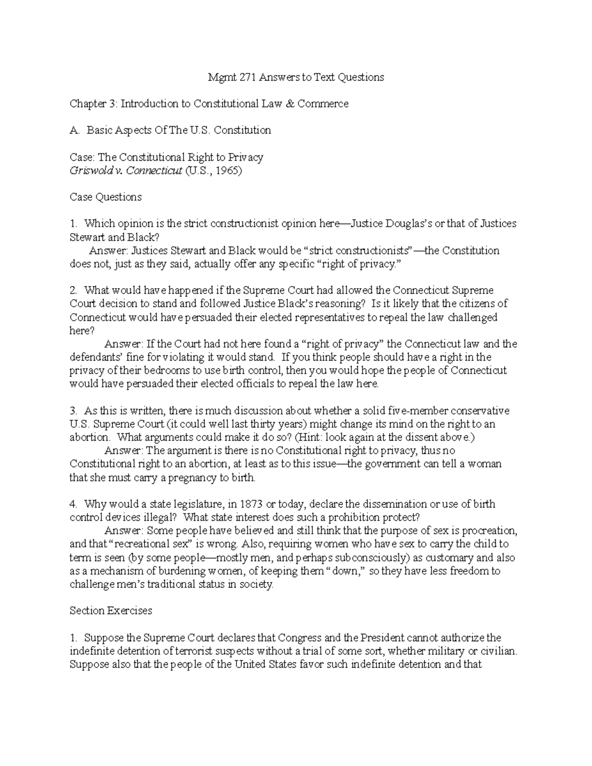 Mgmt 271 Chapter 8 - Mgmt 271 Answers to Text Questions Chapter 8 ...