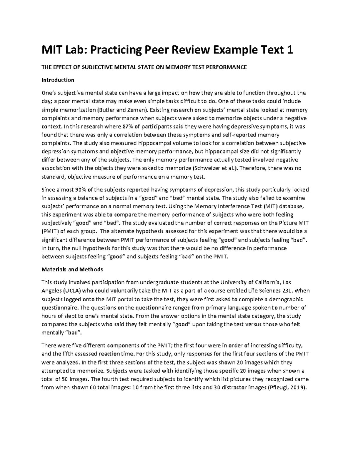 MIT Practicing Peer Review Text 1 LS23L - MIT Lab: Practicing Peer ...