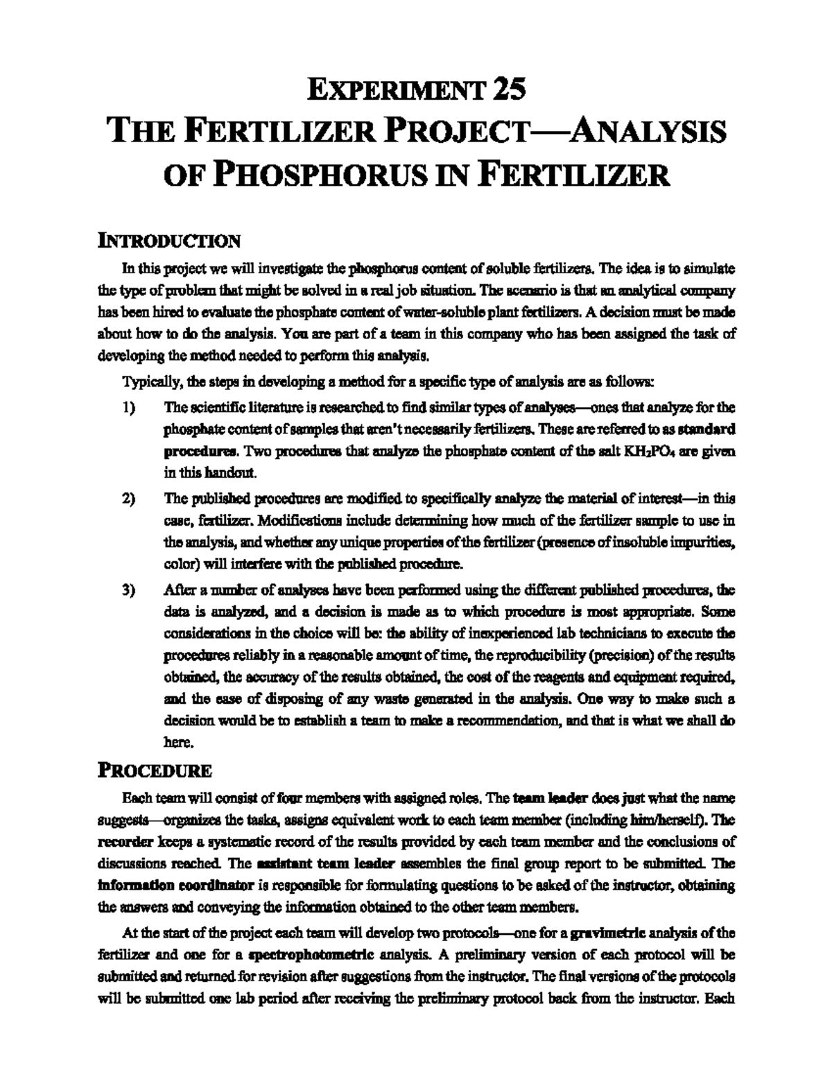 Experiment 25: Fertilizer Lab Study Guide - Studocu