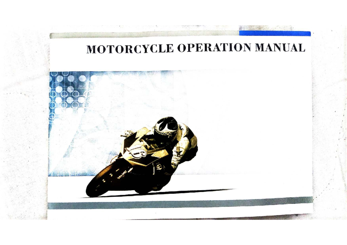 HJ200AT Motorcycle Operation Manual: Safety, Maintenance & Procedures ...