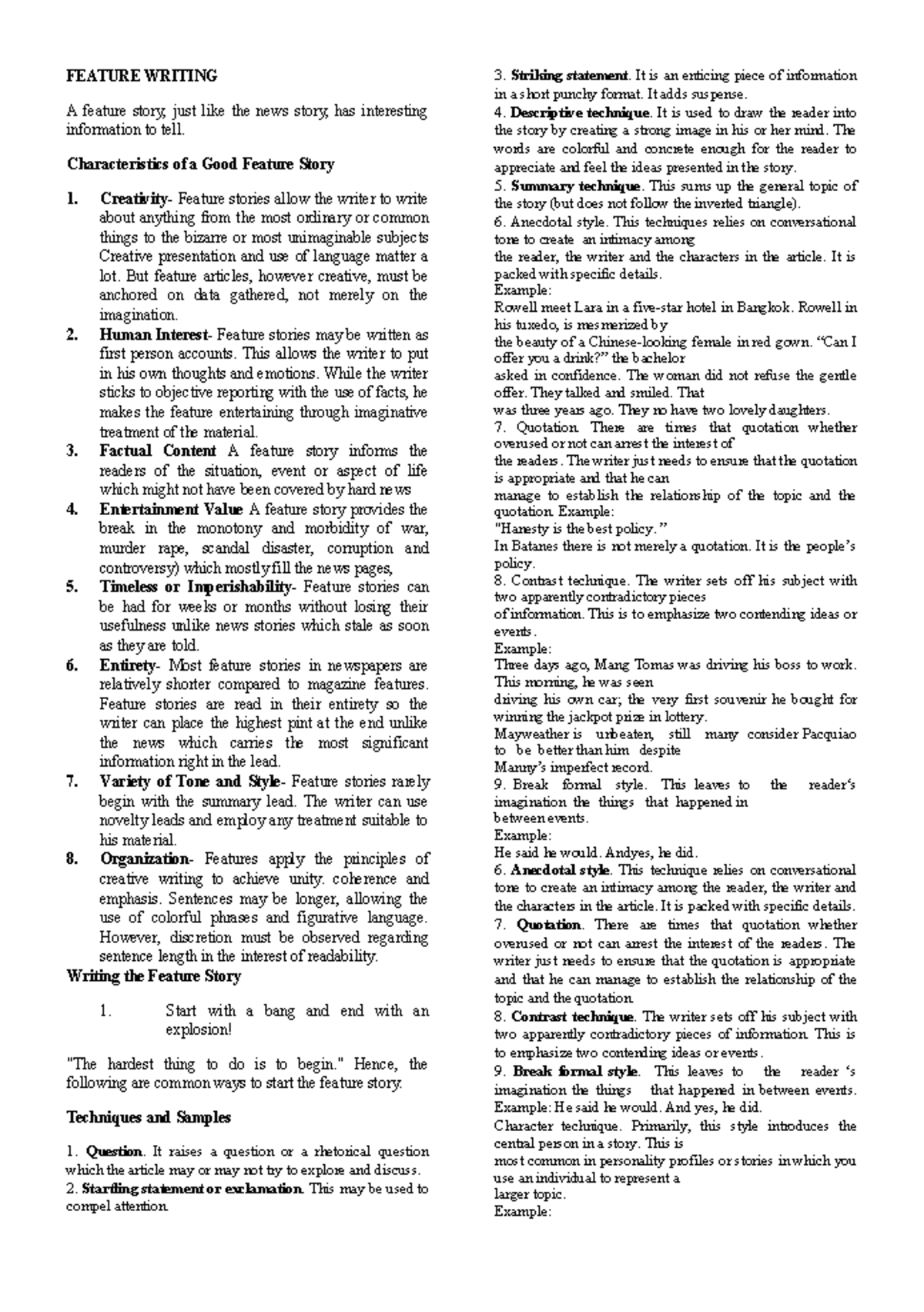 Campus Journalism Midterm: Feature Writing and Science Communication ...