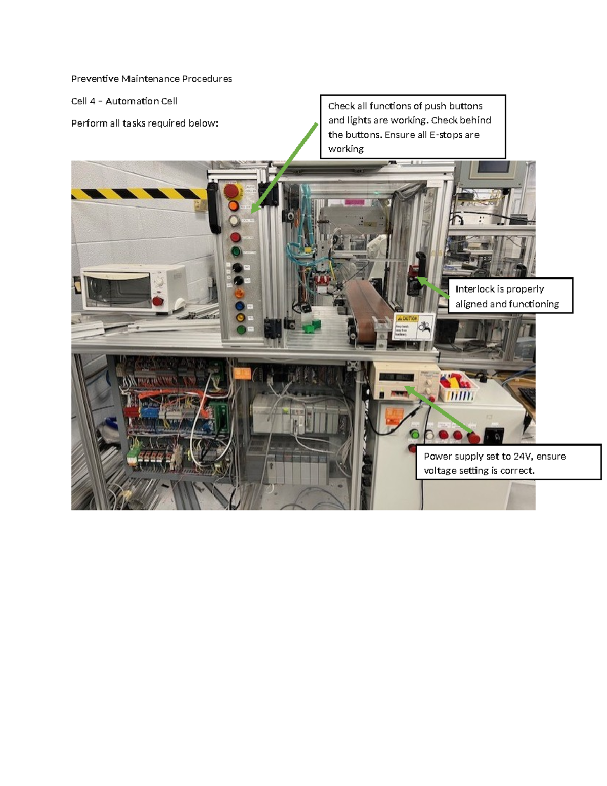 Preventive Maintenance Procedures - Check behind the buttons. Ensure ...