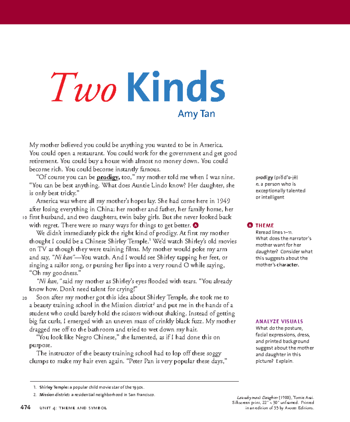 Two Kinds by Amy Tan: Exploring Mother-Daughter Expectations - Studocu
