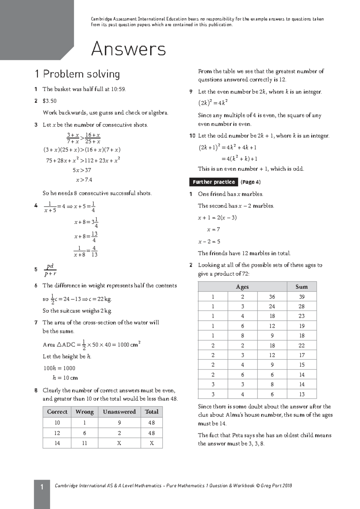 Cambridge International AS A Level Mathematics Pure Mathematics 1 ...