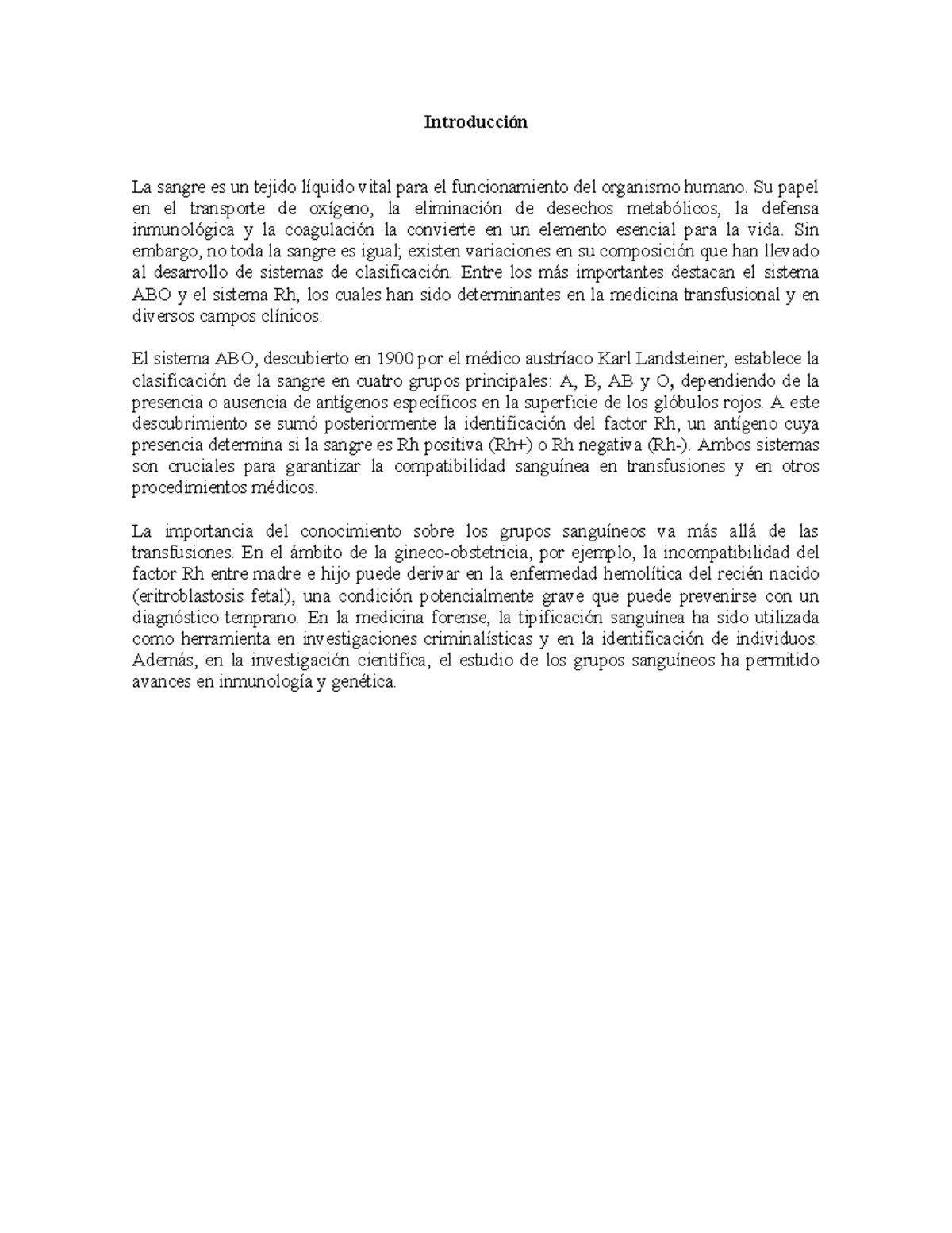 ABO Y Rh Micro - Importancia Clínica y Sistemas Sanguíneos - Studocu