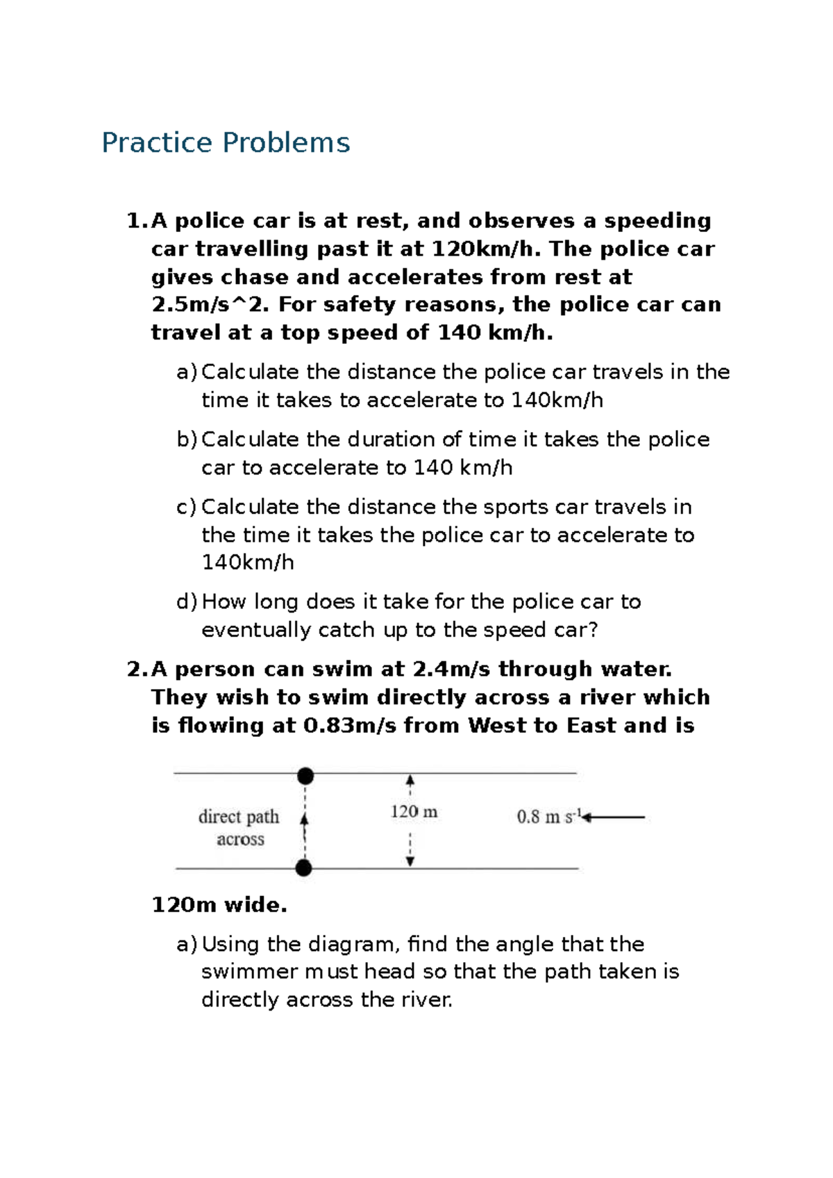 Year 11 Physics Prelim Exam Practice Problems - Studocu
