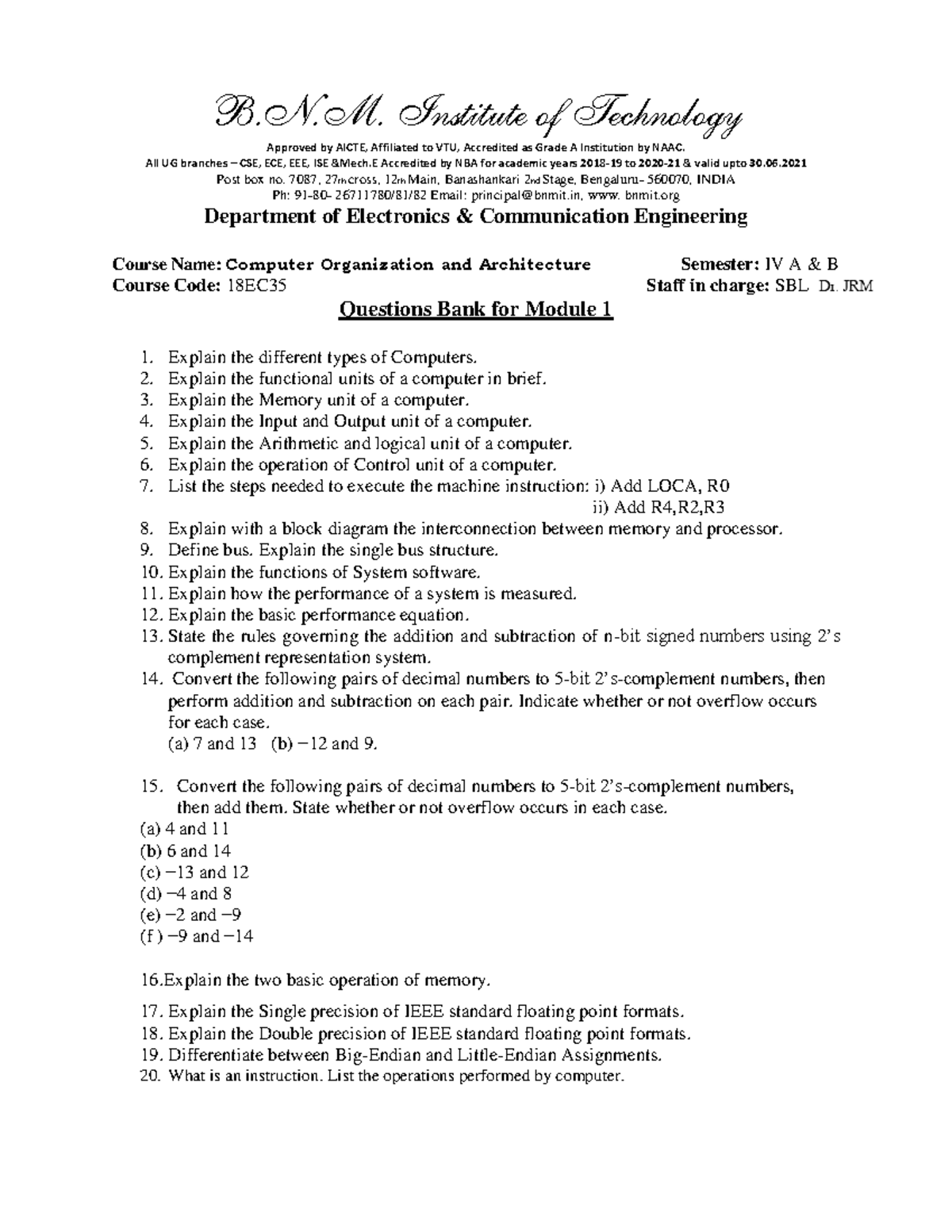 Explain the different types of Computers. - B.N. Institute of ...