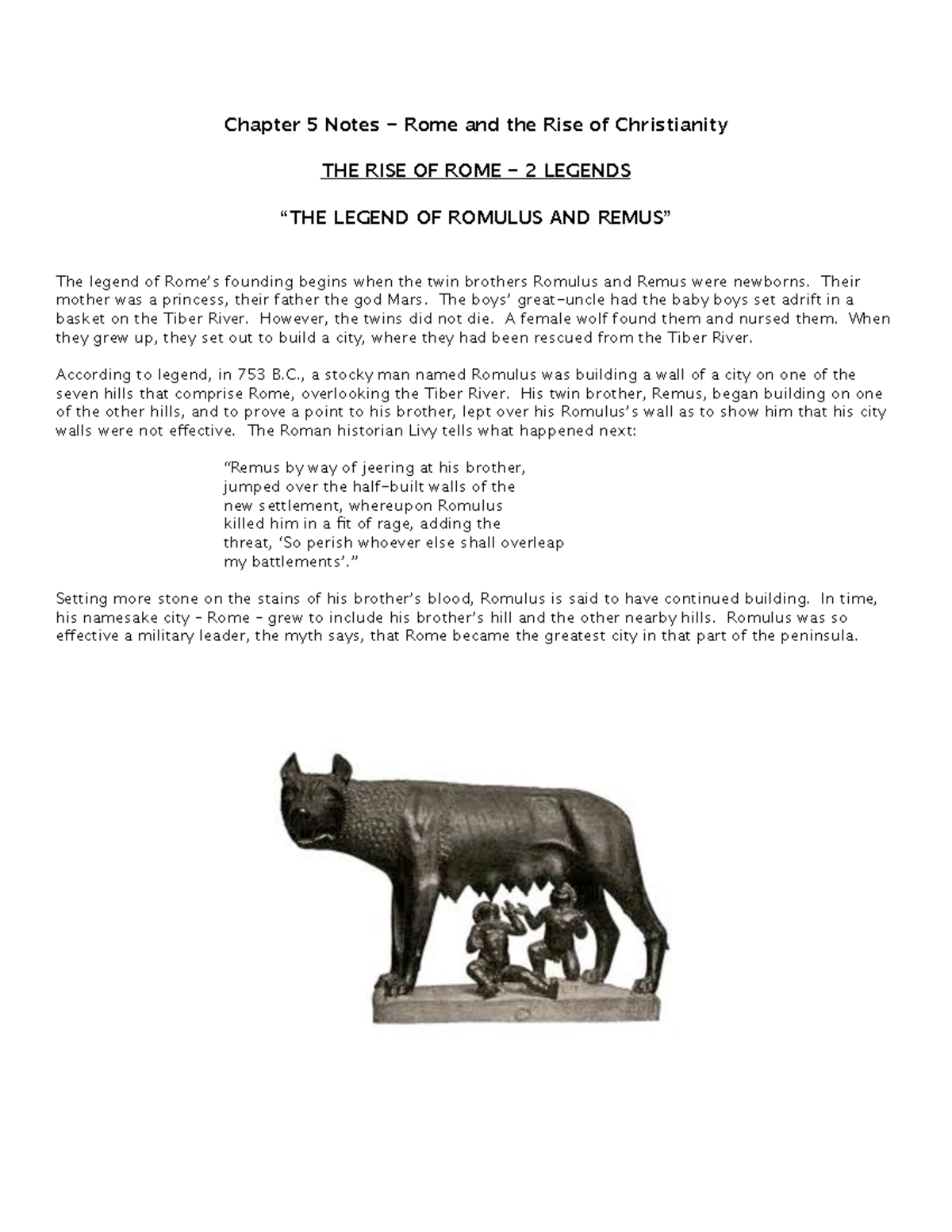 Chapter 5 outline rome - The Roman Empire - Chapter 5 Notes - Rome and ...