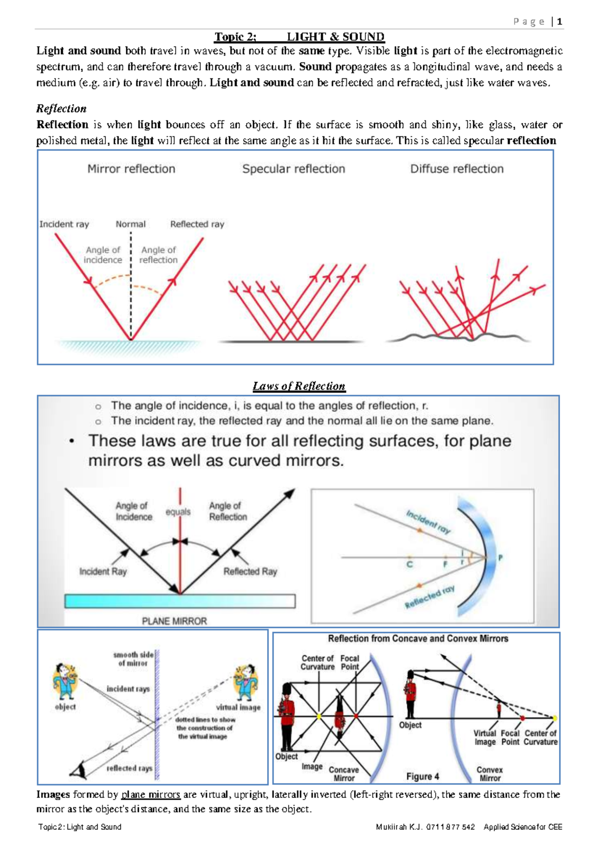 2. Light & Sound - science - Topic 2; LIGHT & SOUND Light and sound ...