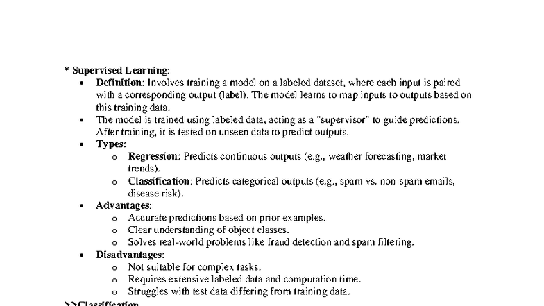 ML - Sample Notes on Supervised and Unsupervised Learning Techniques ...