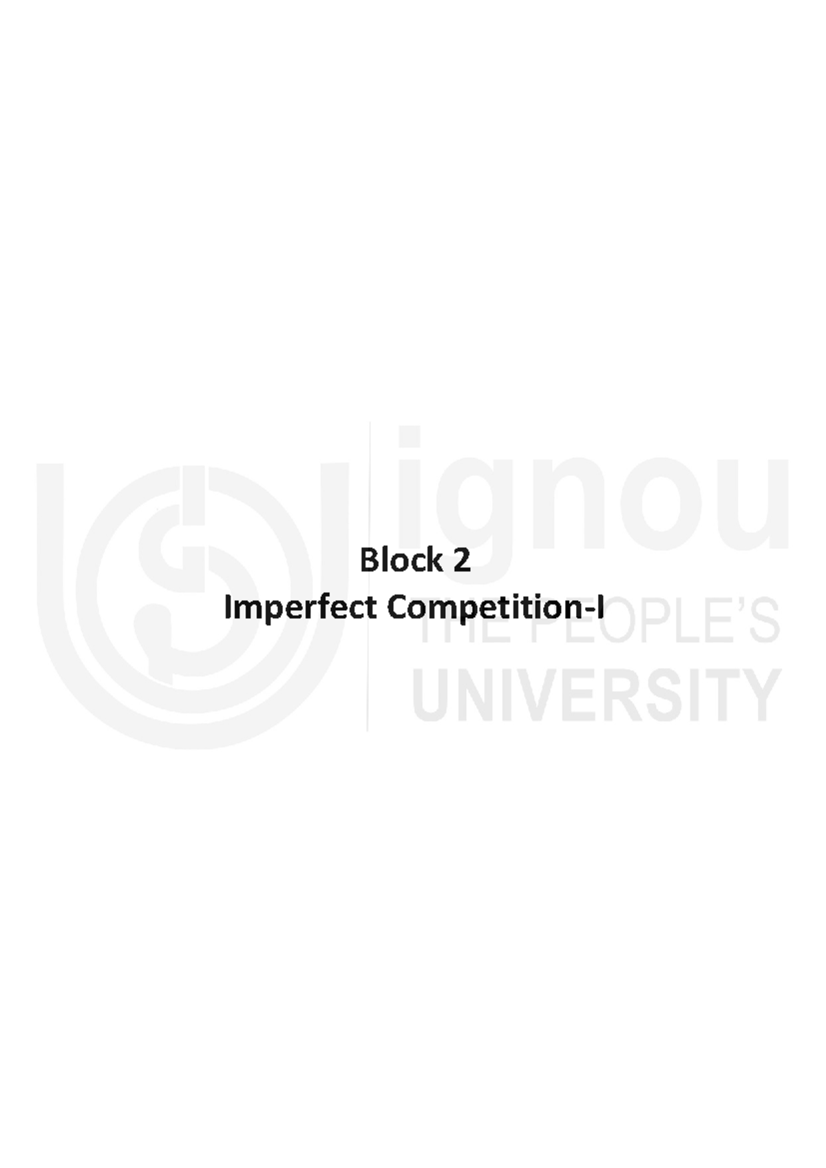 BECC-108 E Block-2 - Monopoly and Perfect Competition Notes - Studocu