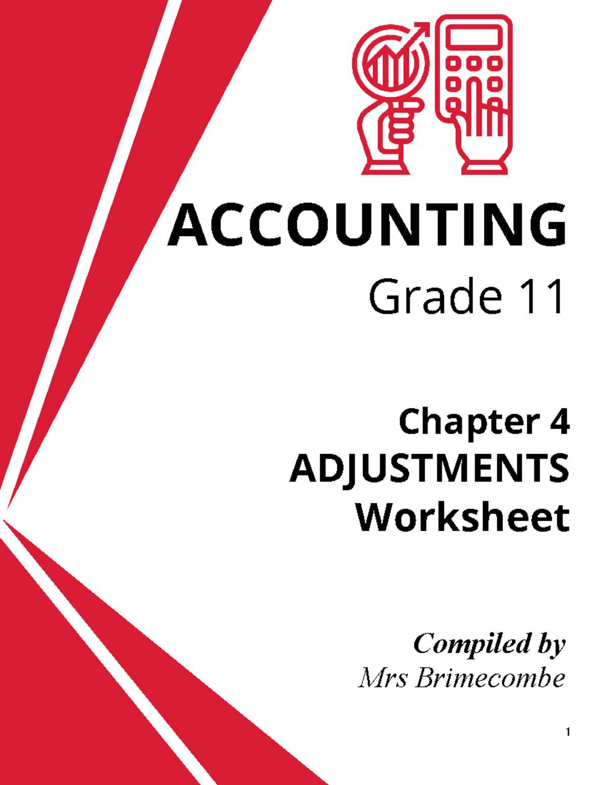 Gr11 Accounting Adjustments Worksheet - Chapter 4 Activities - Studocu
