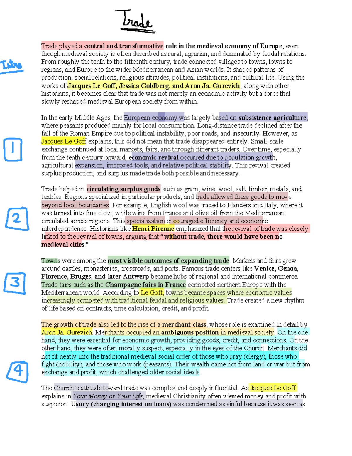Trade in Medieval Society: Transformations and Economic Impact - Studocu