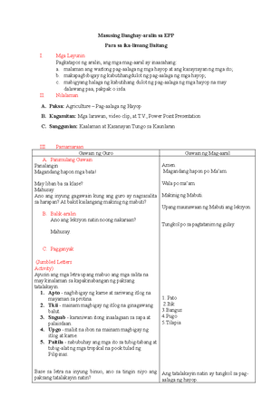Roles in a Stage Production - Detailed Lesson Plan in Arts 10 I ...