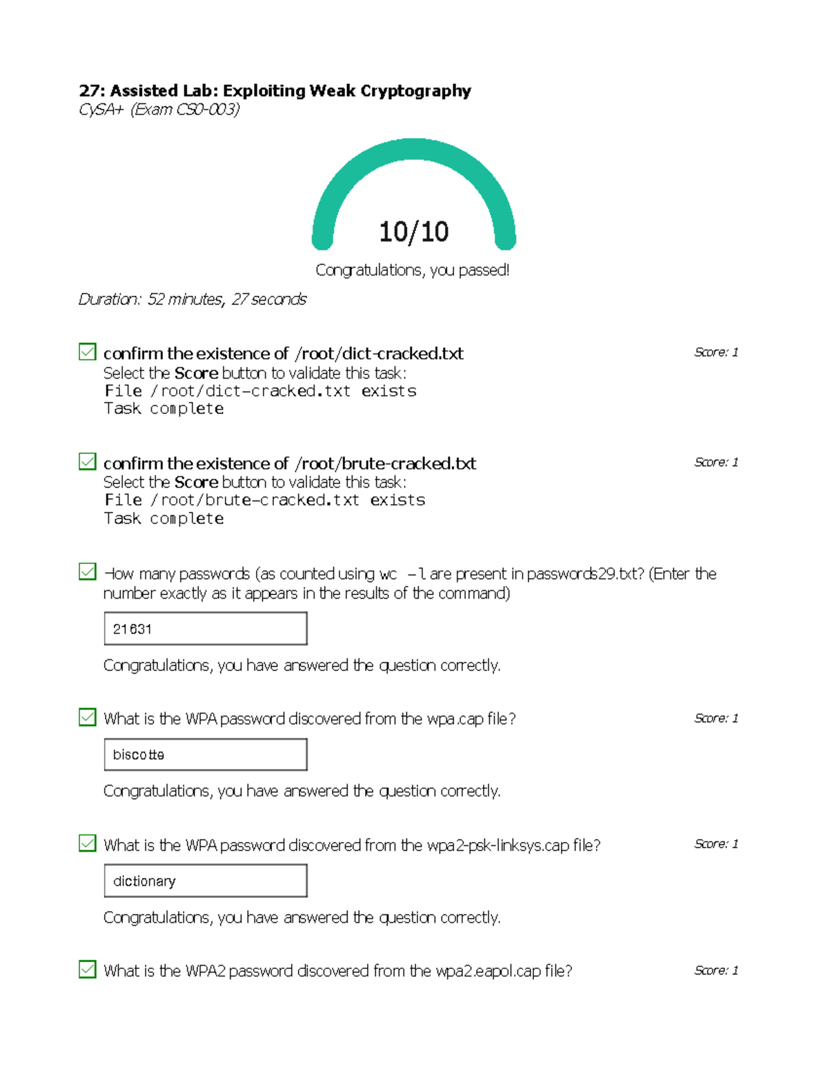 Assisted Lab: Exploiting Weak Cryptography - CySA+ CS0-003 Guide - Studocu