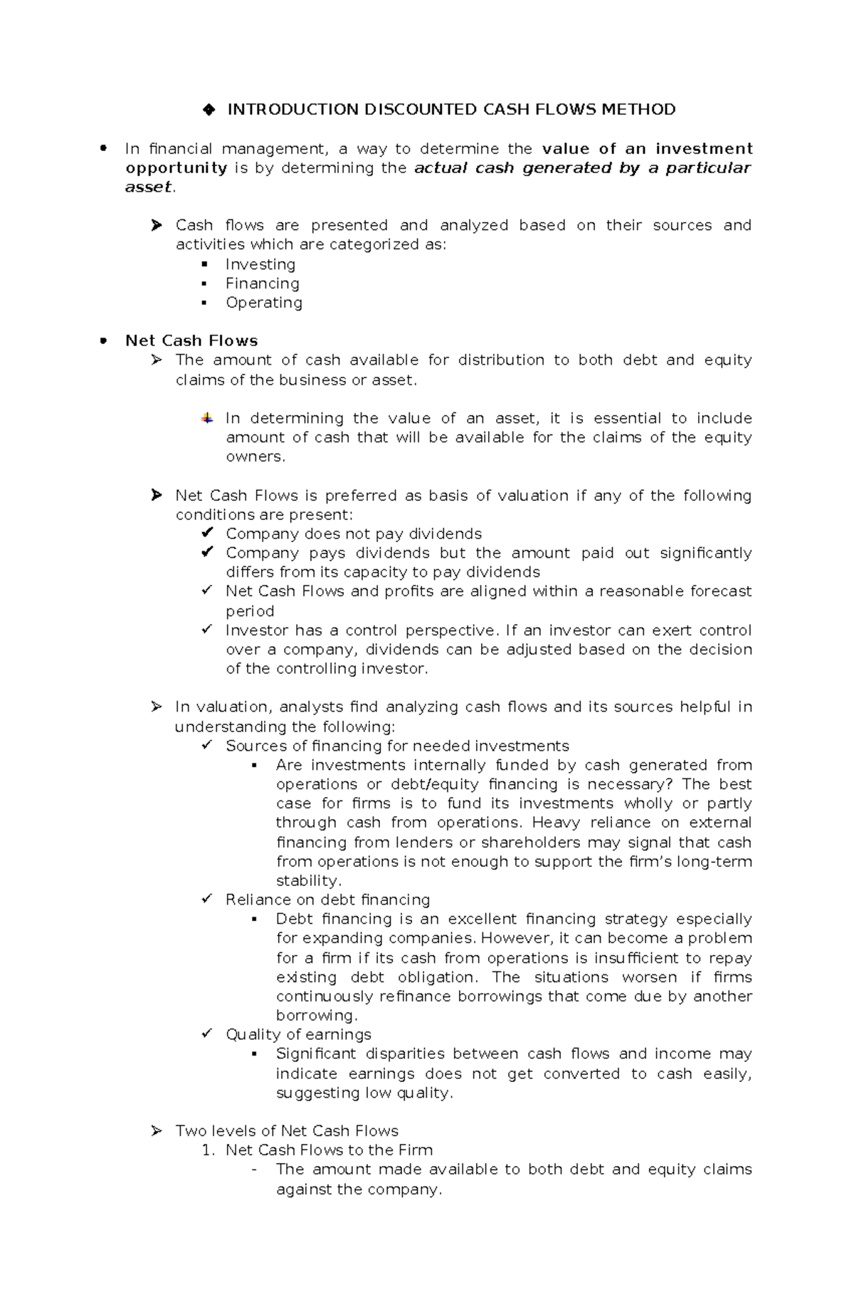 Chapter 5: DCF Analysis - Understanding Discounted Cash Flows - Studocu