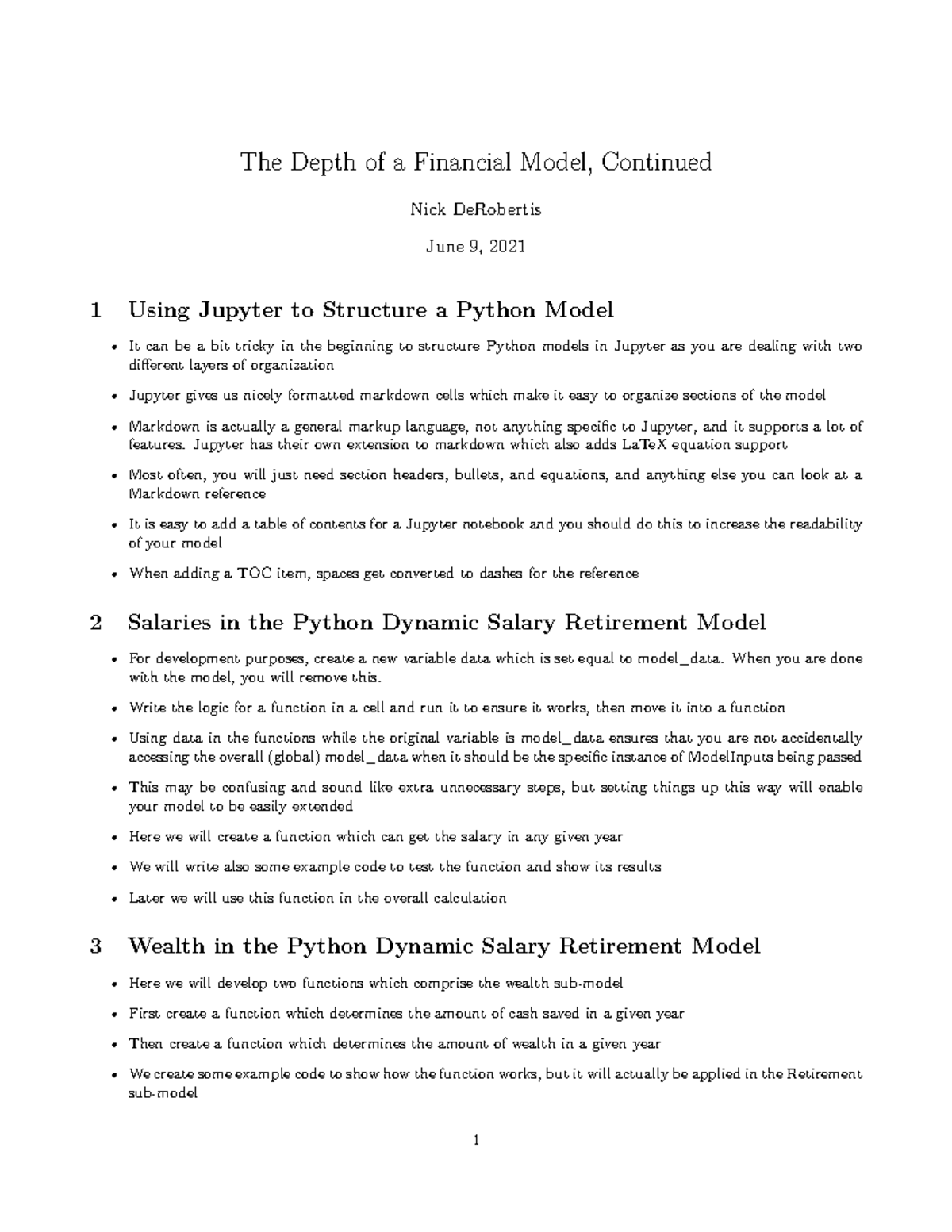 LN5: Structuring Python Models in Jupyter for Financial Analysis - Studocu