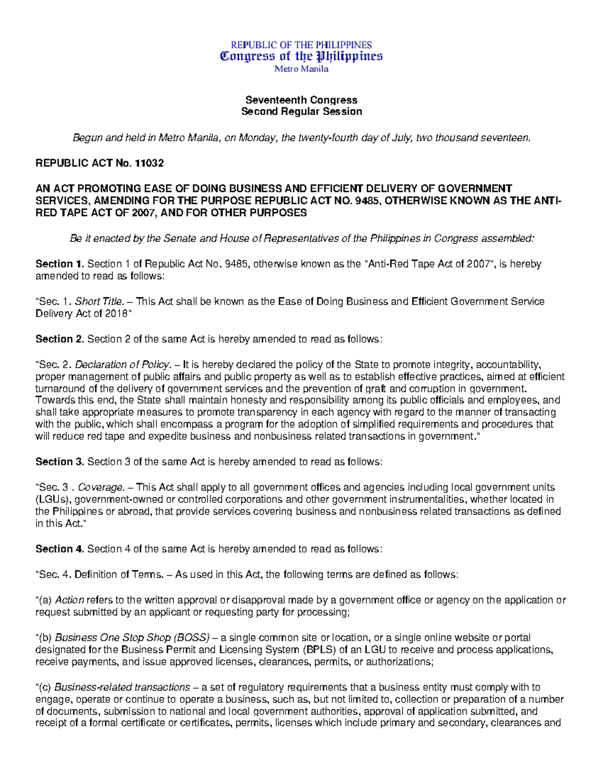 RA 11032: Amendments to the Anti-Red Tape Act for Efficient Governance ...