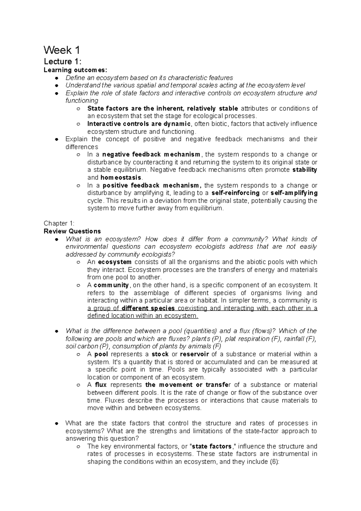 Principles of Earth and Ecosystem Science Lecture Notes (ECO 101 ...