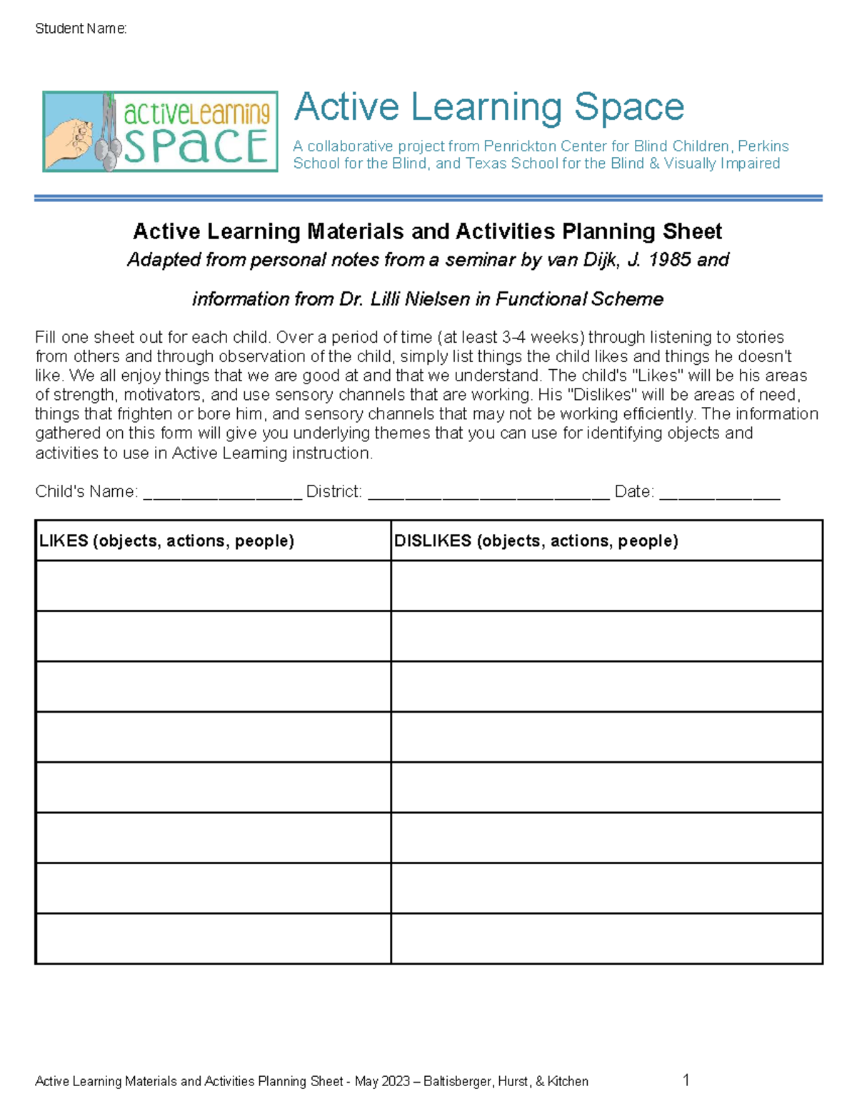 Active Learning Materials & Activities Planning Sheet (Rev 2023) - Studocu
