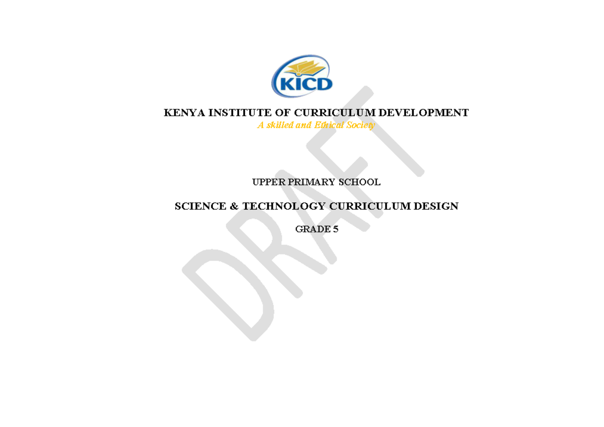 Grade 5 Science & Technology Curriculum Design (2023) - Studocu
