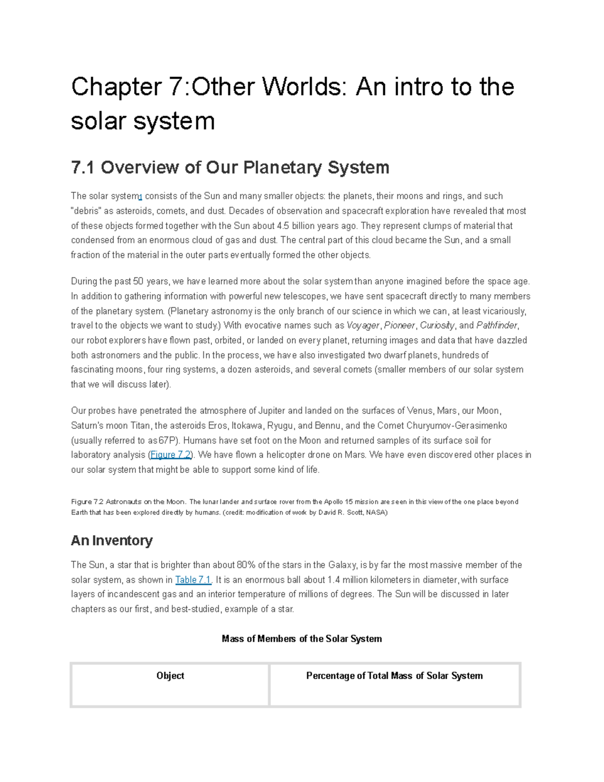 Chapter 7-8: Exploring Our Solar System and Earth as a Planet - Studocu