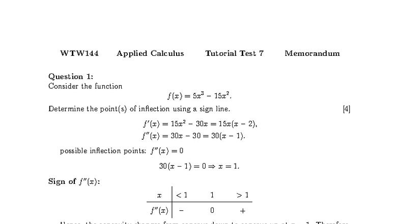 Tut test 7 - Memo - Please - WTW144 Applied Calculus Tutorial Test 7 ...
