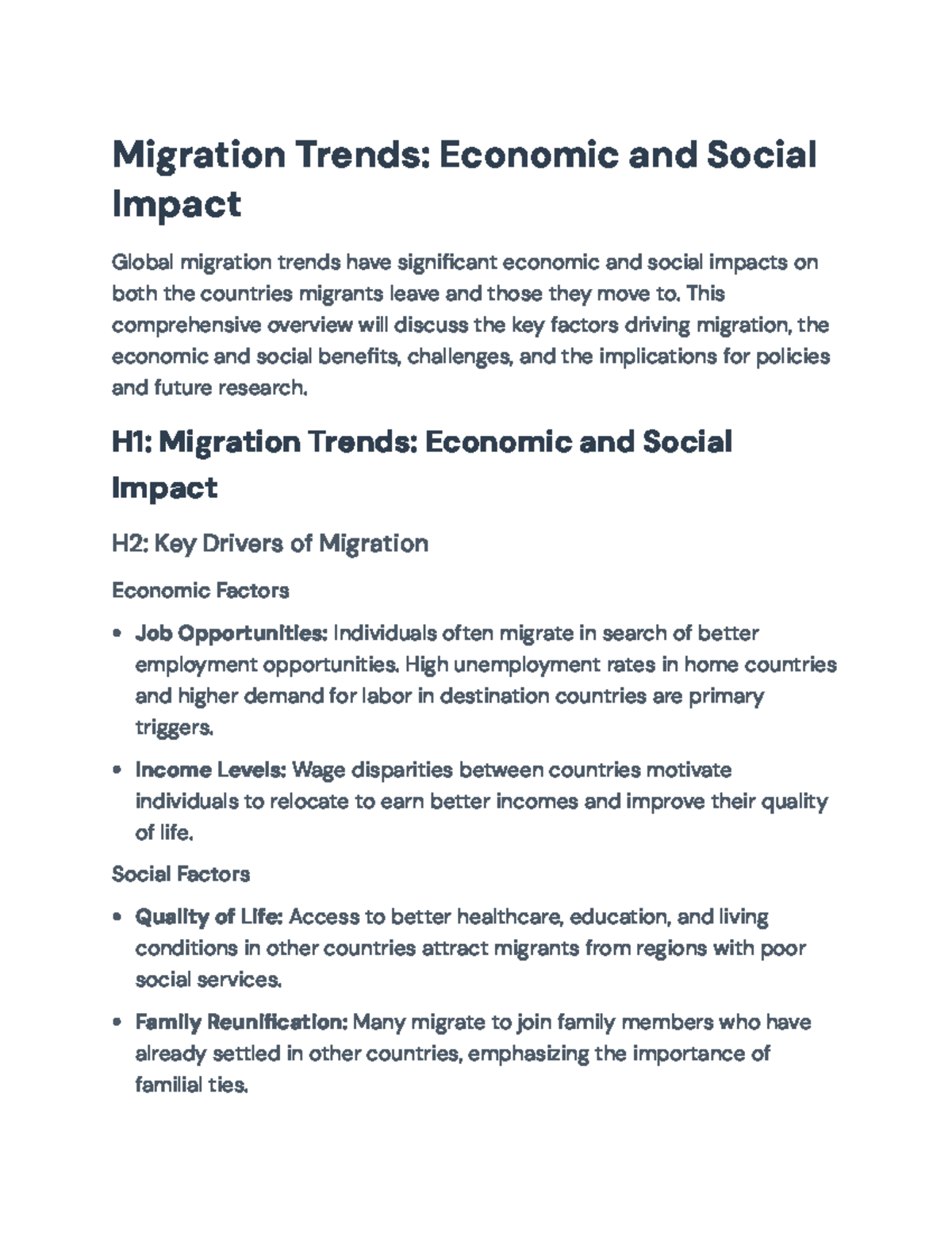 Migration Trends: Economic and Social Impacts Analysis - Migration ...