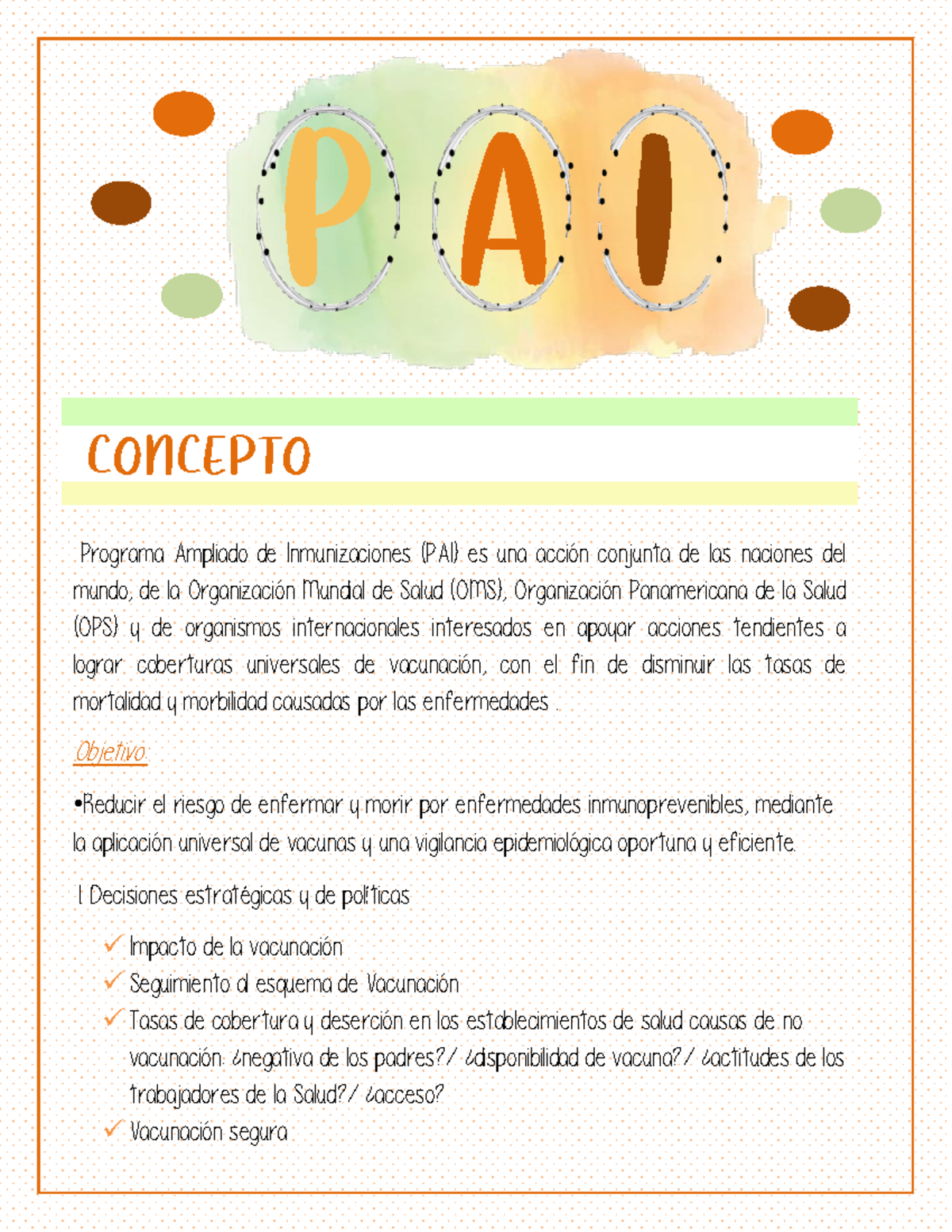 PAI - PAI - CONCEPTO Programa Ampliado de Inmunizaciones (PAI) es una ...