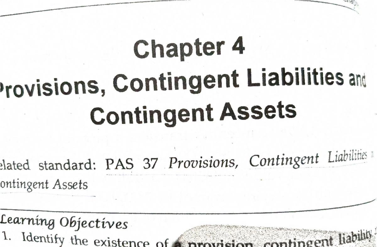Chapter 4: Provisions, Contingent Liabilities, and Contingent Assets ...