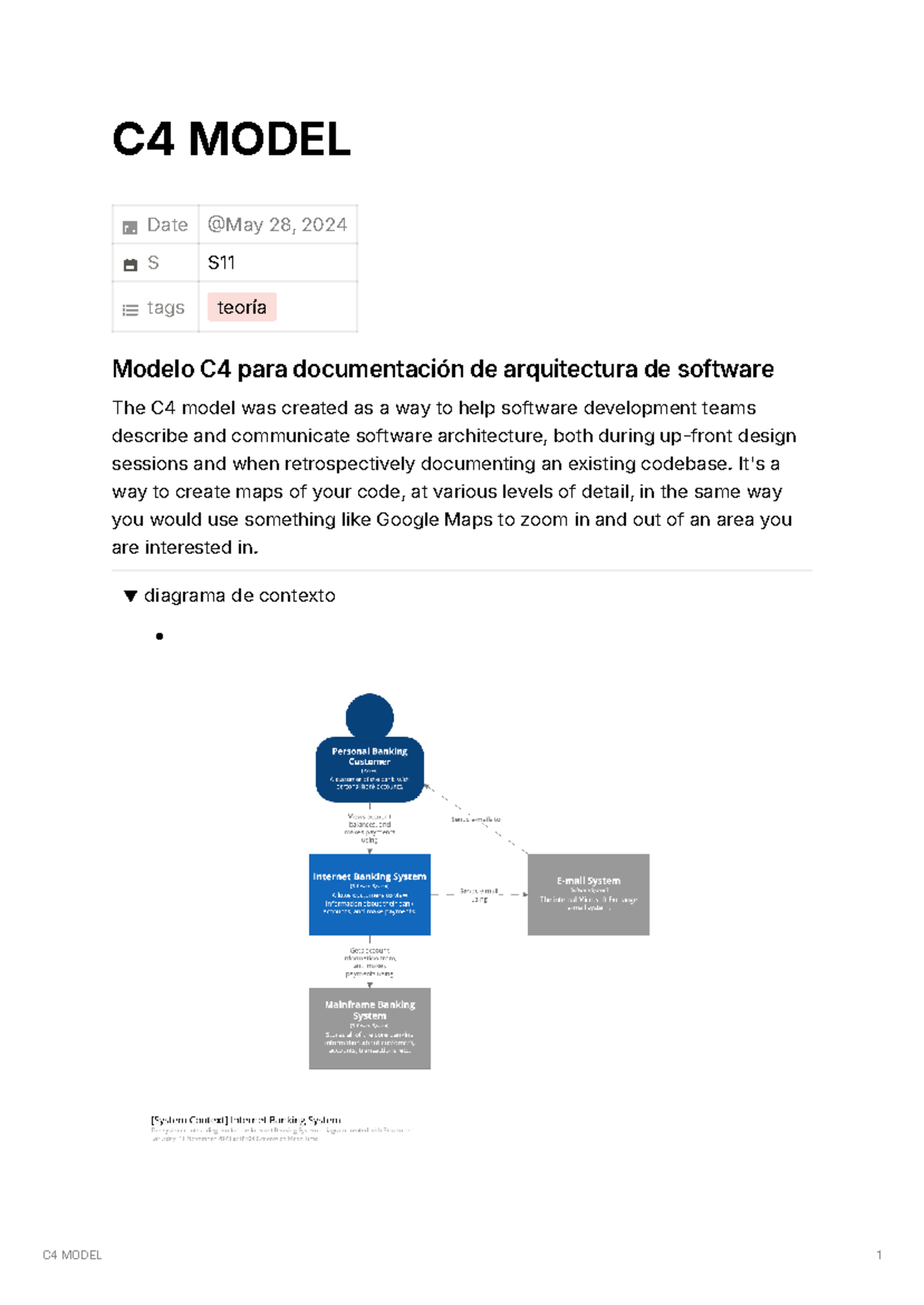 C4 Model for Software Architecture Documentation - S11 Notes - Studocu
