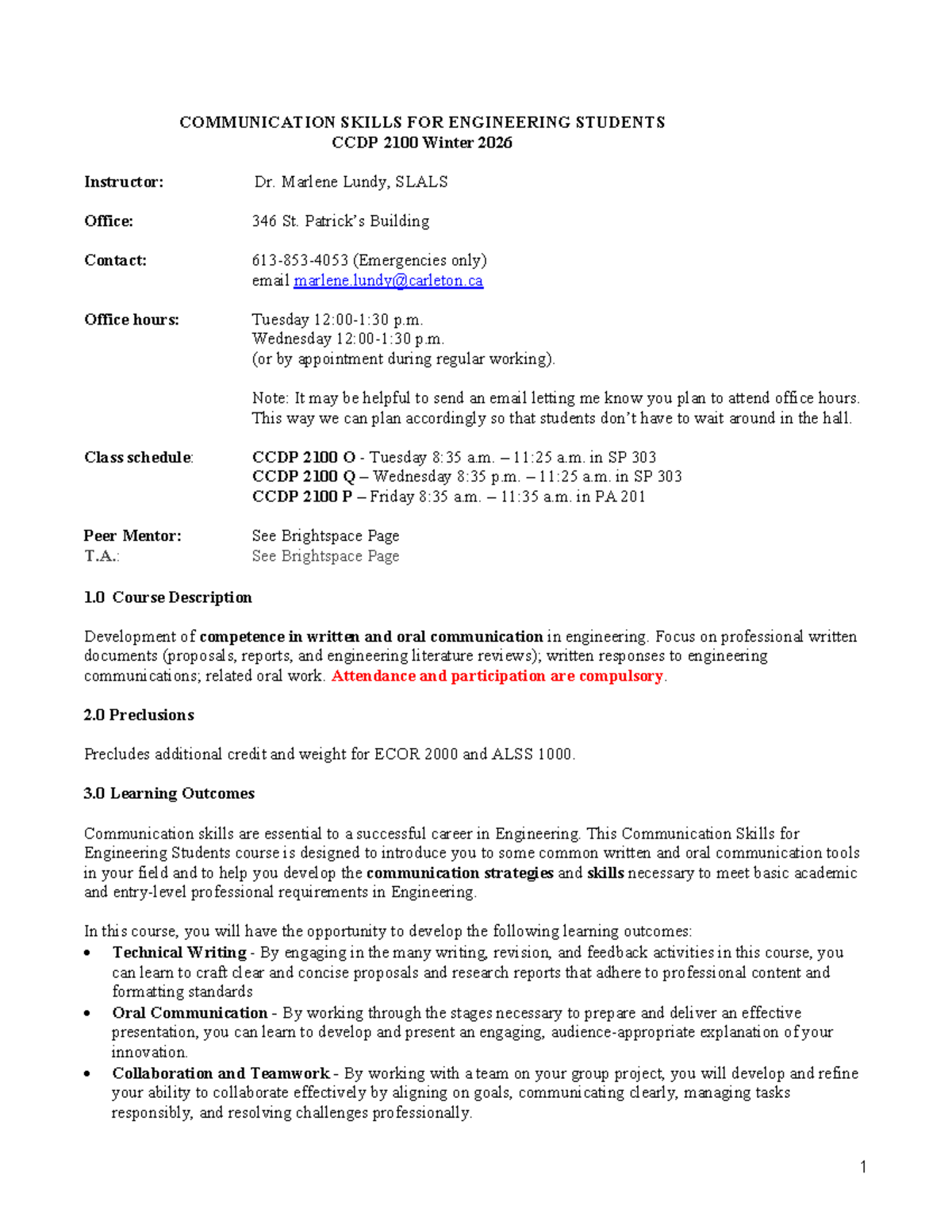 Communication Skills for Engineering Students - CCDP 2100 Course ...