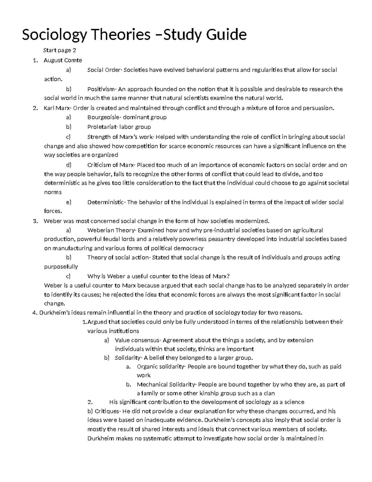 Sociology Theories and People Study Guide - Sociology Theories –Study ...