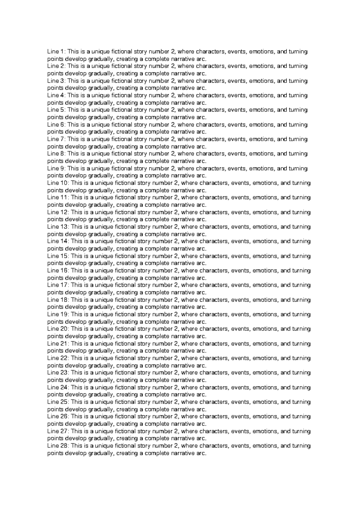 Story 2: A Unique Fictional Narrative with Character Development - Studocu