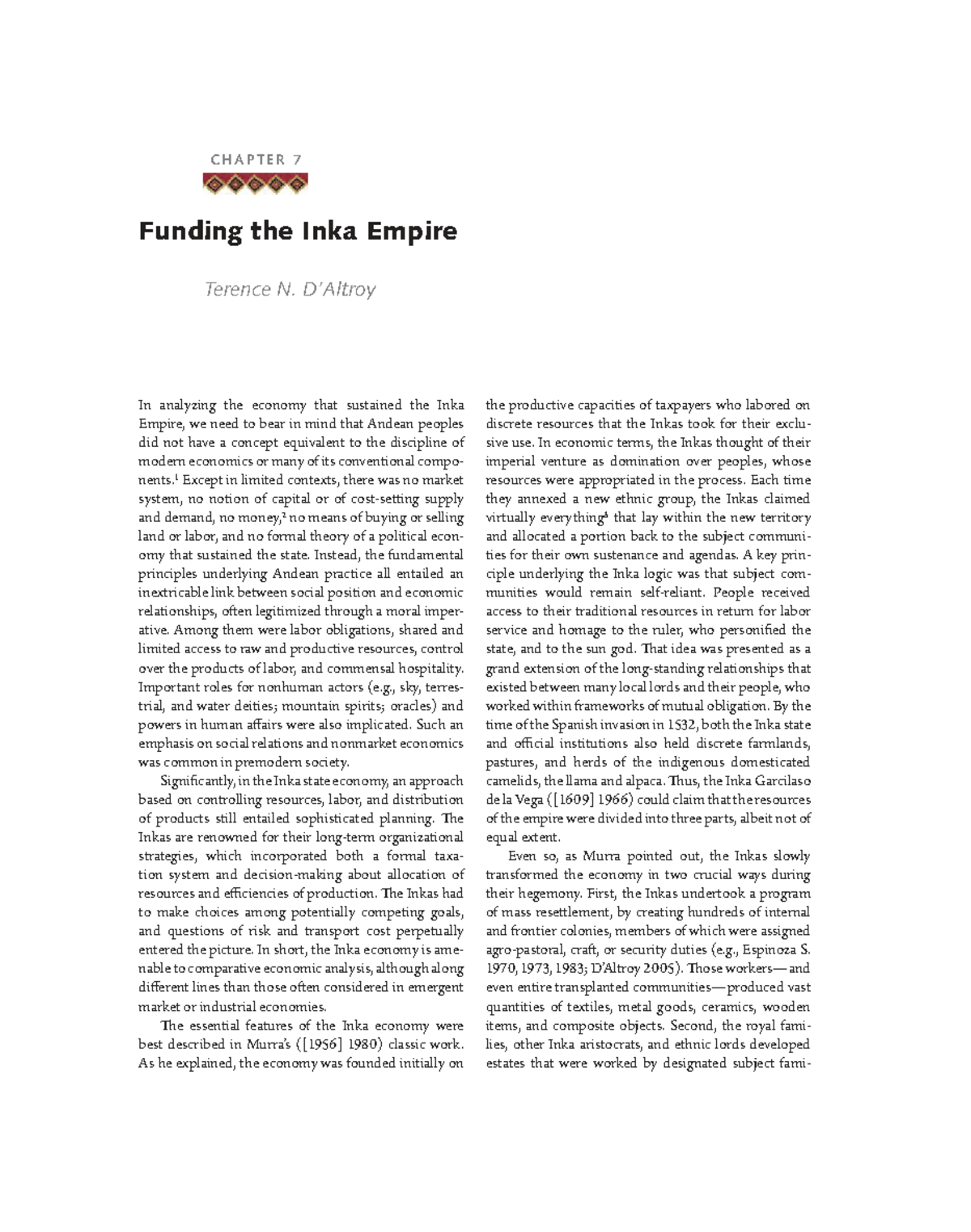 FUNDING THE INKA EMPIRE: Economic Strategies & Resettlement Policies - Studocu