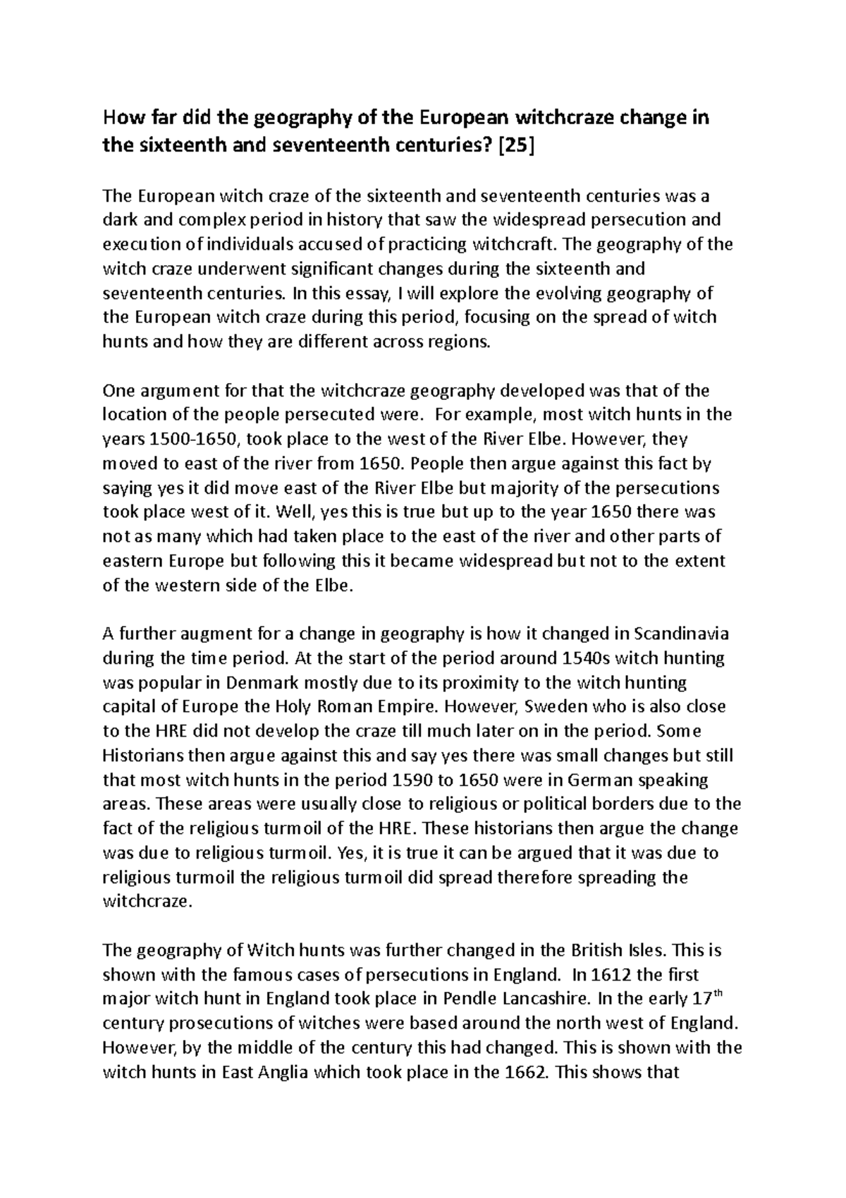 Geography of the European Witch Craze: Changes in 16th & 17th Centuries ...