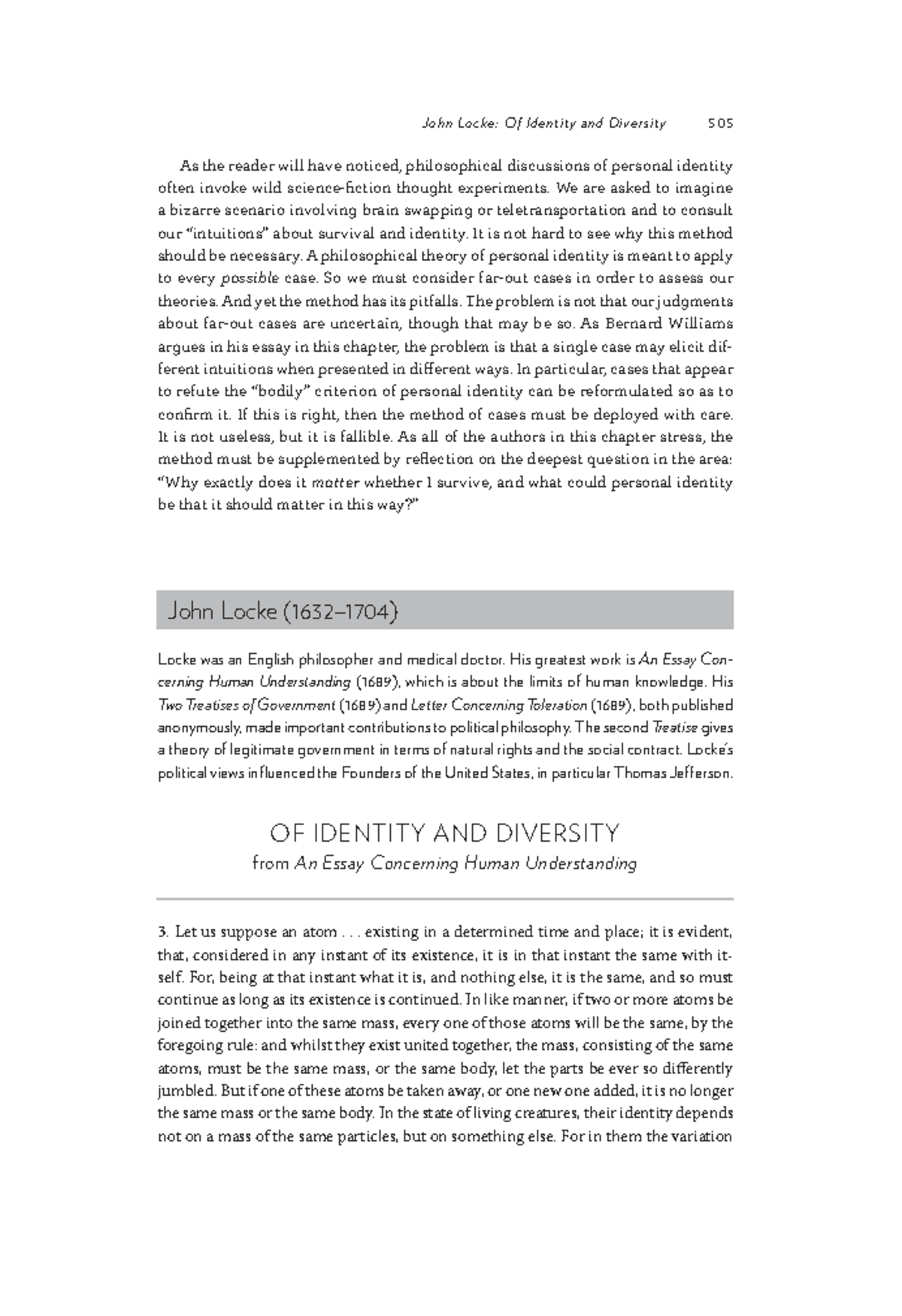 Locke's Philosophy: Personal Identity & Diversity (PHIL 101) - Studocu