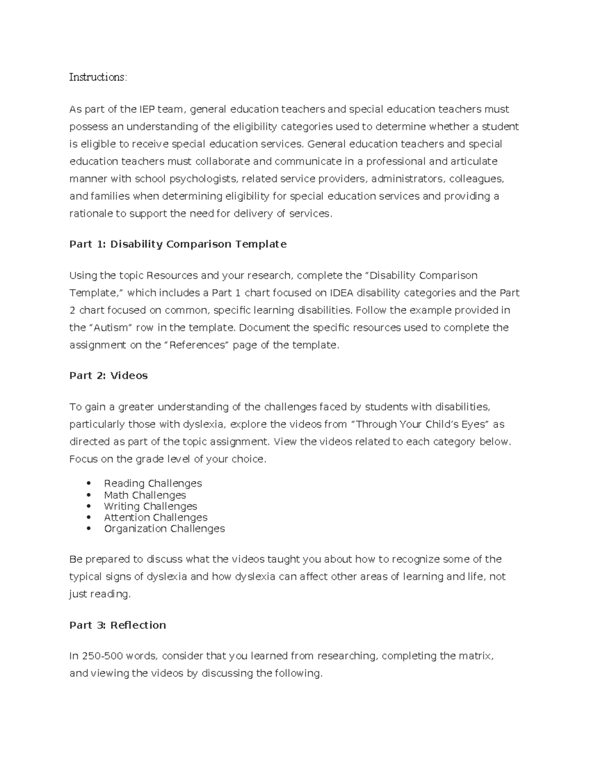 Week 3: Understanding Disability Categories for IEP Team Collaboration ...